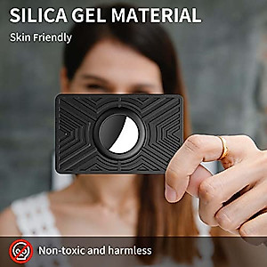 Dovick-Airtag Wallet Holder,Card Case Compatible Apple Air Tag for Wallet Purse Handbag |Flexible |Thin | Black 2 Pack