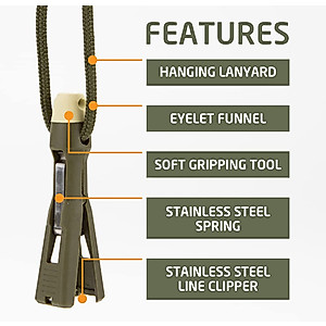 TYEPRO Fishing Knot Tying Tool/Jig Head and Hook Eyelet Grip/Line Threader/Clipper for Shaky Hands and Poor Eyesight. Tackle box Accessory.