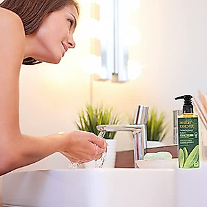 Desert Essence Thoroughly Clean Face Wash - Original - 8.5 Fl Ounce - Tea Tree Oil - For Soft Radiant Skin - Gentle Cleanser - Extracts Of Goldenseal, Awapuhi, & Chamomile Essential Oils