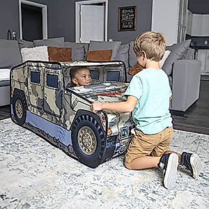 Sunny Days Entertainment Humvee Pop Up Tent - Children's Camo Pop Up Playhouse | Camouflaged Military Toy for Kids
