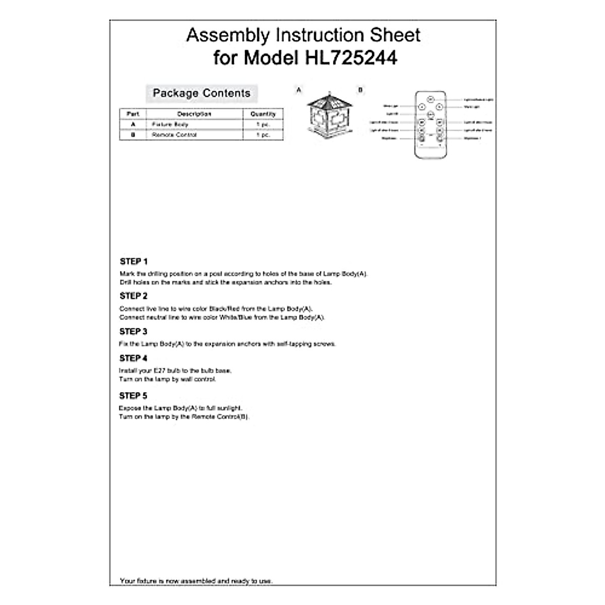CraftThink LED Solar Post Light Outdoor, Antique House Shaped Design Lamp Fixture with Acrylic Shade for Garden Yard Post Pole Pillar Mount Landscape Light Fixture-Black 12" Wide