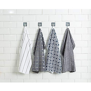 figolo Microfiber Kitchen Towels - Dish Towel Geometry Set of 4, Super Absorbent and Soft, 26 X 18 Inch
