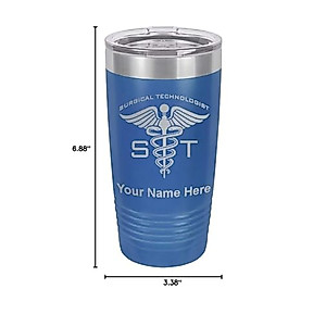 LaserGram 20oz Vacuum Insulated Tumbler Mug, ST Surgical Technologist, Personalized Engraving Included (Dark Blue)