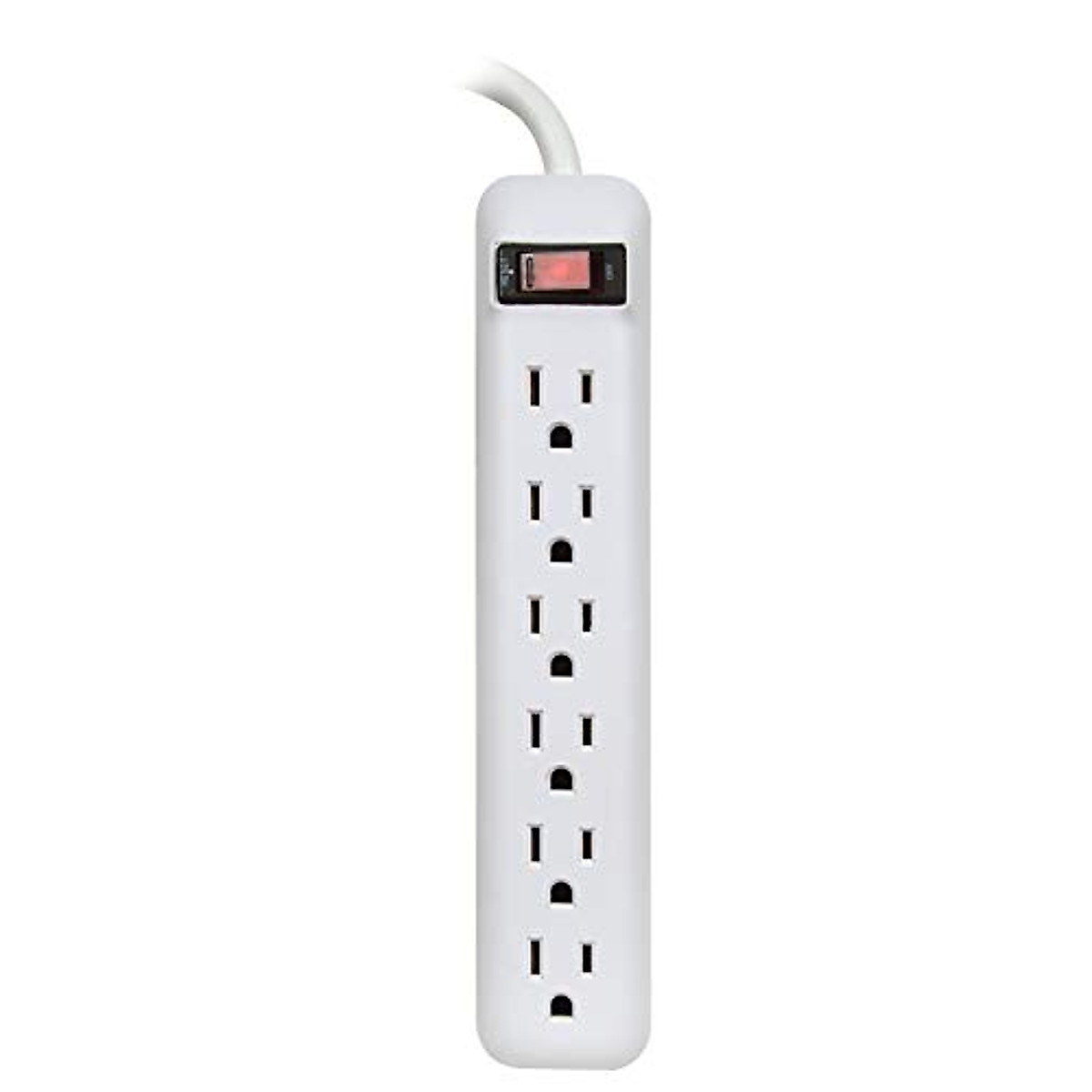 Prime Wire & Cable PB801118 6-Outlet Power Strip with 14-3 SJT 1.5-Feet Cord, White