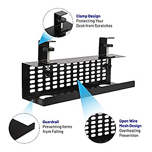 Under Desk Cable Management Tray, 16'' No Drill Cord Management Tray, Desk Accessory and Workspace Organizer for Cable Management