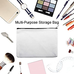 Muka 12 Pack Plain DIY Canvas Bag White Pouch for Painting 6-3/4 x 4-3/4 Inches Cosmetic Bag