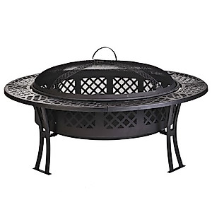 CobraCo Diamond Mesh Fire Pit with Screen and Cover FB8008