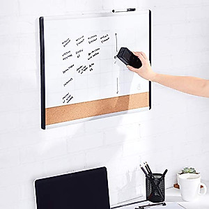 Amazon Basics White Board Eraser, Dry Erase Whiteboard Erasers for Office, Home and Classroom, Black, 4-Pack