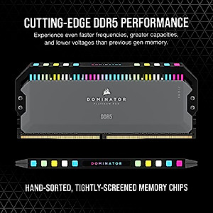 CORSAIR DOMINATOR PLATINUM RGB DDR5 32GB (2x16GB) DDR5 6000MHz CL36 AMD EXPO Intel XMP iCUE Compatible Computer Memory – Gray (CMT32GX5M2D6000Z36)