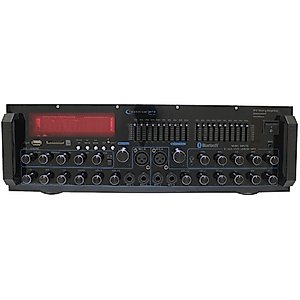 Technical Pro 2000 Watts Professional Mixer and Amplifier with Built-in Bluetooth and EQ, 6 Mic Inputs, USB & SD Card for Speaker, DJ Karaoke, Home Theater