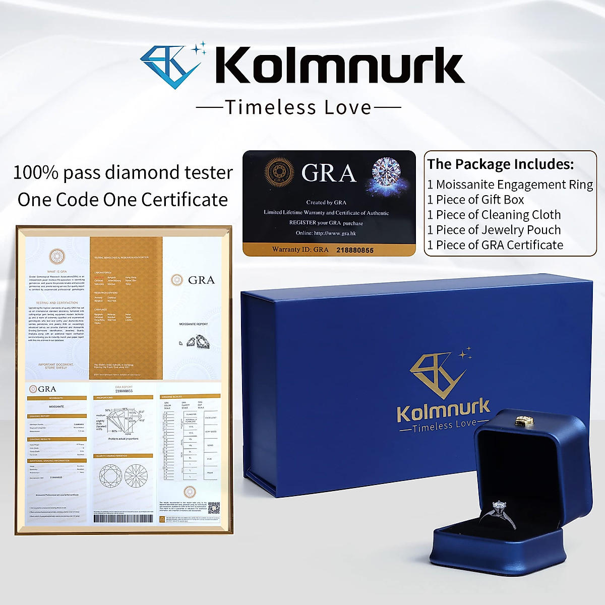 Moissanite Wedding Engagement Ring 1 Carat Classic 6 Prong Lab Created Diamond Anniversary Ring 925 Sterling Silver Solitaire Diamond Promise Ring for Women size 5-18