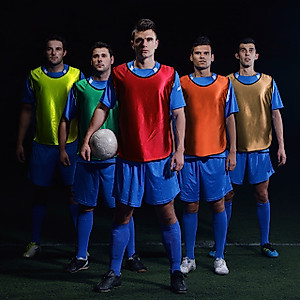 SportsRepublik Pinnies Scrimmage Vests for Kids, Youth and Adults (12-Pack) - Soccer Pennies