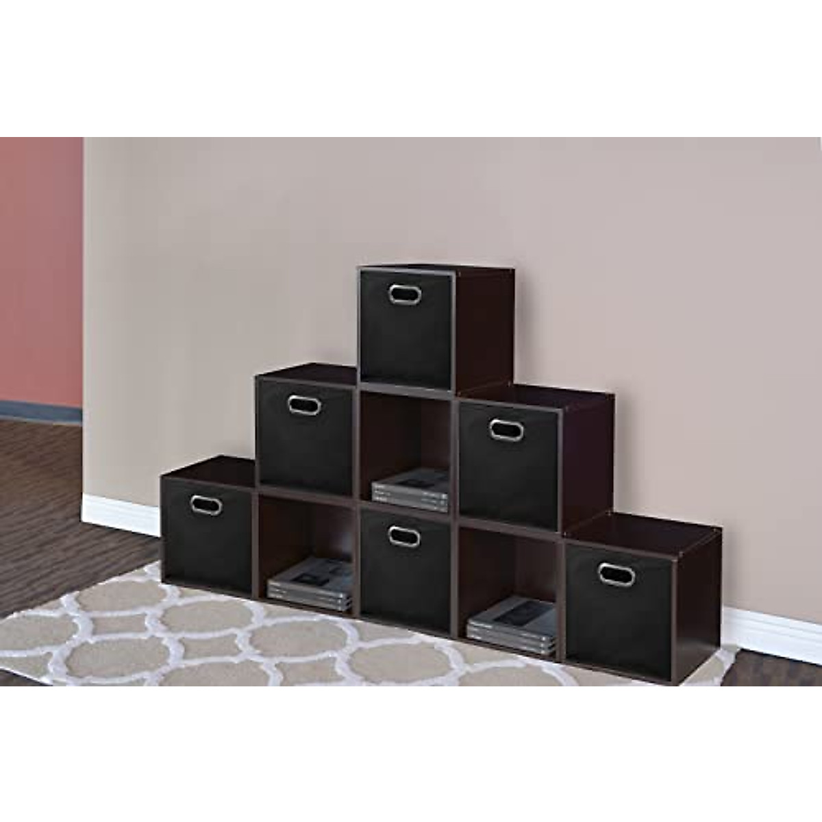 Niche Set of 6 Cubo Foldable Fabric Bins- Black