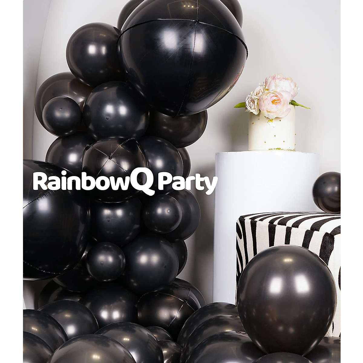 RainbowQ Party 78PCS Black Metallic Balloon Different Sizes 18/12/10/5 Inch Latex Shiny Chrome Helium Balloons Arch Garland Kit for Graduation Birthday Party Decorations