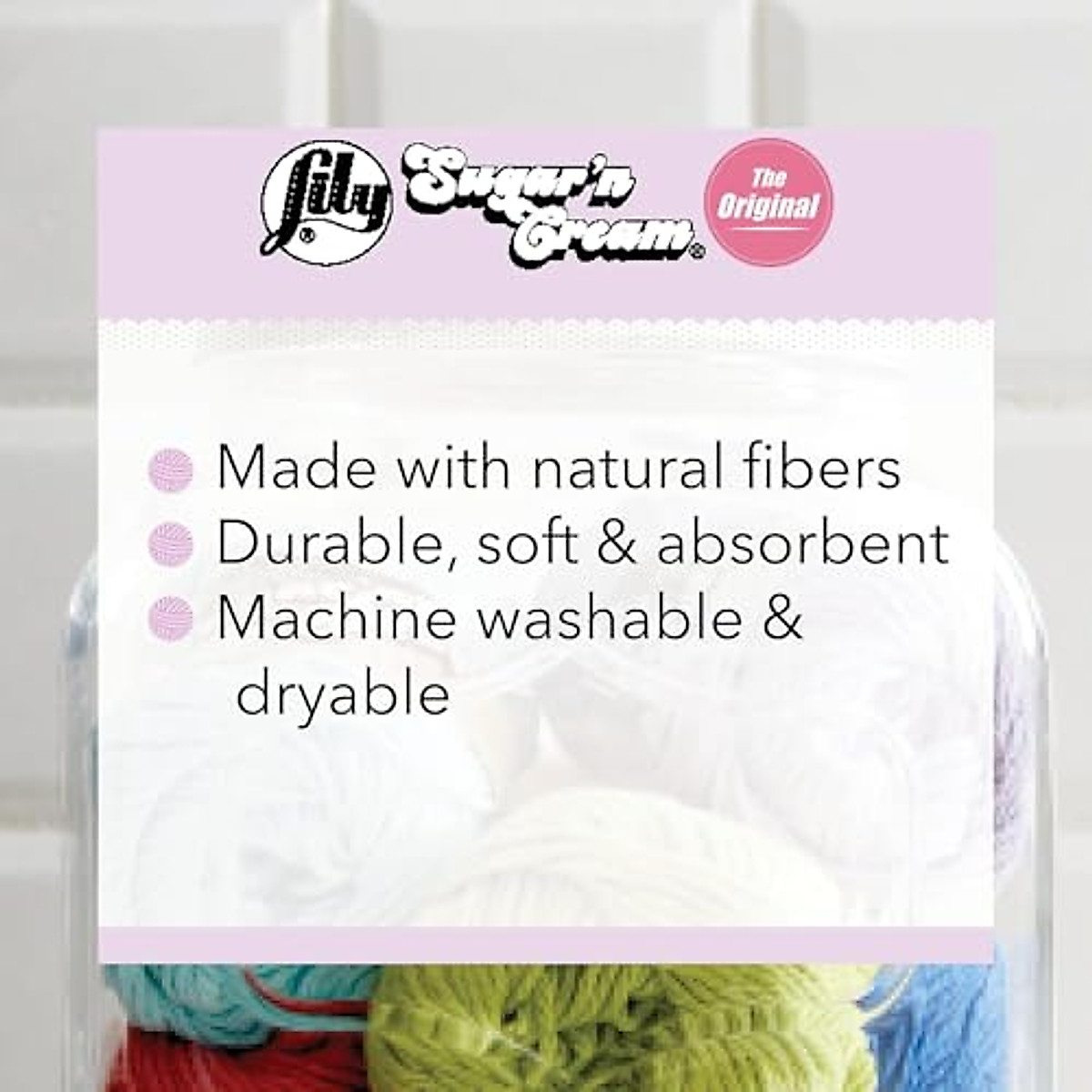 Lily Sugar 'N Cream The Original Solid Yarn, 2.5oz, Medium 4 Gauge, 100% Cotton - Blue - Machine Wash & Dry