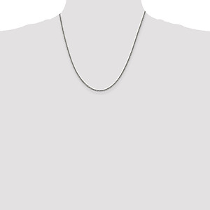 Solid 925 Sterling Silver 2mm Curb Cuban Chain Necklace - with Secure Lobster Lock Clasp 20"