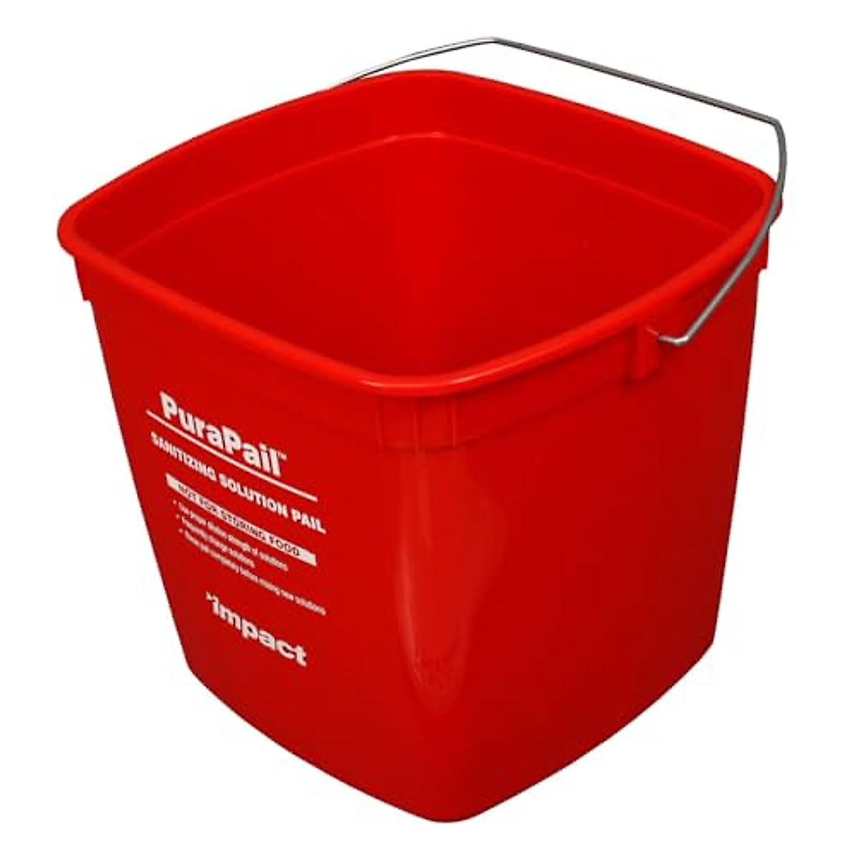 Impact Products PuraPail Utility Pail 6qt Red Sanitizing, 1 EA