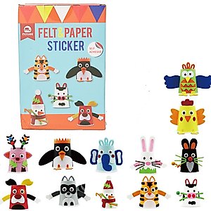 Mobee Felt Paper Cup Sticker DIY Craft Kits Paper Art Training Early Educatioanl Playing Toys Kids