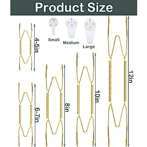 UVAPEK 10 Pack Plate Hangers for Wall, 4 Inch Heavy Duty Stainless Steel Decorative Invisible Wire Wall Plate Hangers with 10Pack Wall Hooks,Compatible 4 to 5 Inch for Antique Plates and Arts, Gold