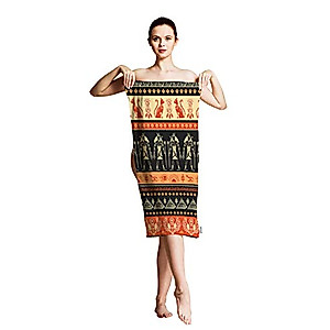 oFloral Egypt Tribal Bohemian Mandala Hand Towels Cotton Washcloths,Vintage Henna Tattoo Style Hieroglyphics Cat Red Black Soft Towels for Bathroom Kitchen Spa Gym Yoga Face Towel 15X30 Inch