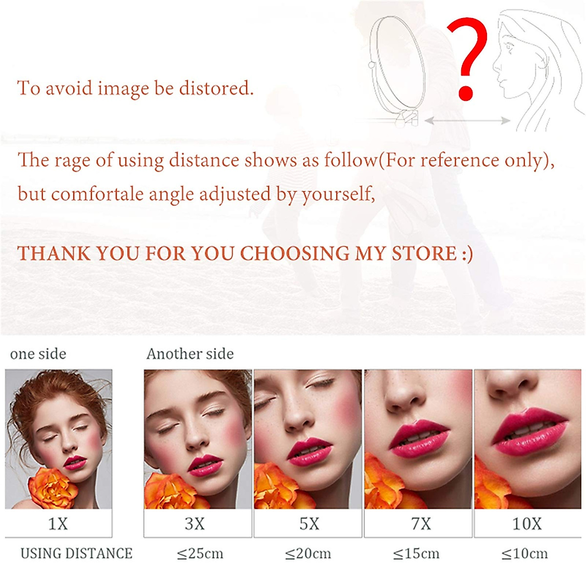 LEEOX Vanity Mirror Folding Mirror Travel Make up Mirror Retro Dresser Magnifying Makeup Mirror Tabletop Vanity Mirror Personal Cosmetic Mirror Pedestal Makeup Mirror Double Mirror Round