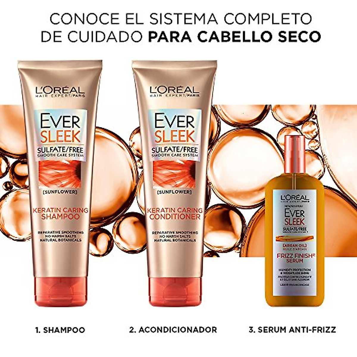 L'Oreal Paris EverSleek Sulfate Free Frizz Finish Oil-In-Serum, 4 Fl; Oz