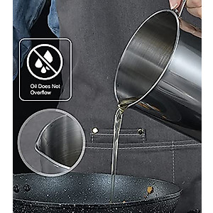 Bacon Grease Container with Strainer 1.25 L / 42 oz Strong SUS 304 Food-grade Stainless Steel Cooking Oil Keeper with Lid and Easy-Grip Handle Suitable for Storing Frying Oil and Cooking Grease