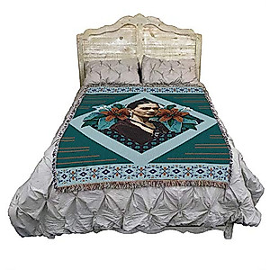 Pure Country Weavers Frida Kahlo - Frida Profile Blanket - Gift Tapestry Throw Woven from Cotton - Made in The USA (72x54)