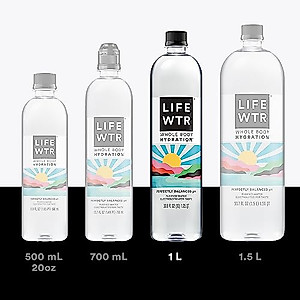 LIFEWTR, Premium Purified Water pH Balanced with Electrolytes For Taste, 1 Liter bottles (6 Pack)