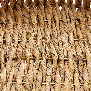 Deco 79 Dried Plant Handmade Woven Tray, Set of 2 18", 20"W, Brown