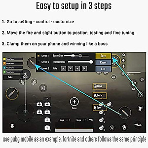 SONGVEN Mobile Game Controller Handle for Smartphone Gaming Trigger for PUBG/Rules of Survival Smartphone Game Controller Joystick for Android Smartphone Joypad (R8 Handle)