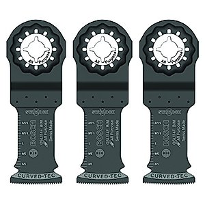 BOSCH OSL114F-3 3-Pack 1-1/4 In. Starlock Oscillating Multi Tool All Purpose Bi-Metal Plunge Cut Blades for Applications in Wood, Wood with Nails, Drywall, PVC, Metal (Nails and Staples)