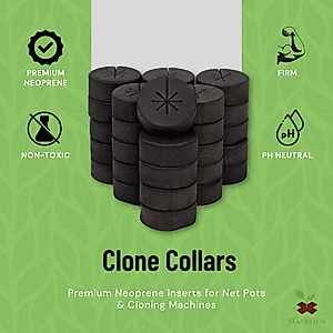 xGarden Neoprene Clone Collars - 30 Pack Cloning Collars, 3" Inch, Black - DIY Foam Cloner Inserts for Net Pots, Hydroponics, Aeroponics