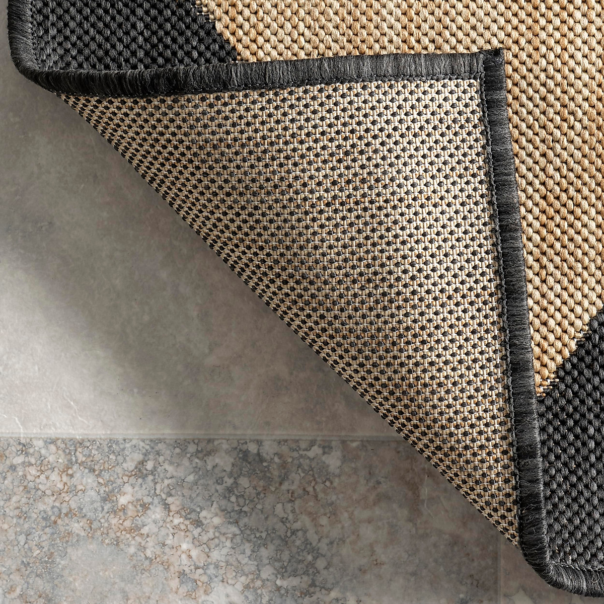 nuLOOM 7' x 9' Outdoor Performance Area Rug, Stain Resistant, Weather Resistant, High Traffic, Patio, Balcony, Outside, Sabina Dark Grey