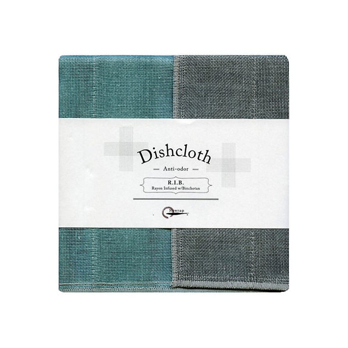 Nawrap Binchotan Charcoal Dishcloths, Naturally Anti-Odor, Set of 3, Turquoise Coral & Citrus