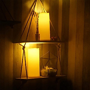 3 Pack Flameless Candles 3'' x 3'' 4'' 6'' LED Battery Operated Candles Flickering Plastic Resin Pillar Candles Tea Lights for Home Indoor Lantern Patio Garden