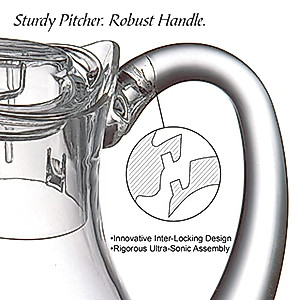 Amazing Abby - Bubbly Whirly - Acrylic Pitcher (72 oz), Clear Plastic Water Pitcher with Lid, Fridge Jug, BPA-Free, Shatter-Proof, Great for Iced Tea, Sangria, Lemonade, Juice, Milk, and More