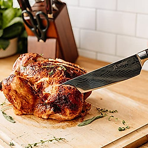 Yatoshi 13 Knife Block Set - Pro Kitchen Knife Set Ultra Sharp High Carbon Stainless Steel with Ergonomic Handle