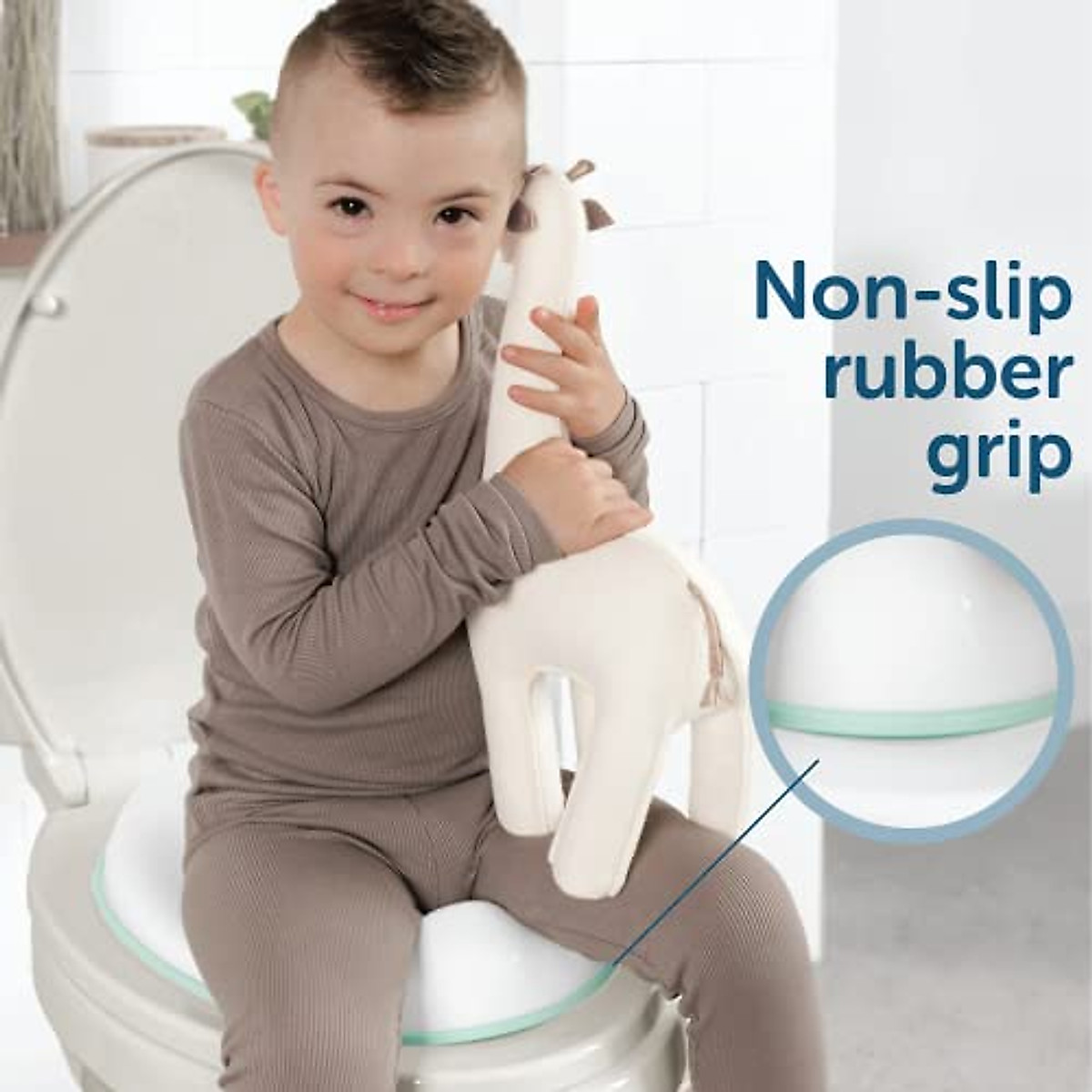 Potty Training Seat for Boys And Girls, Fits Round & Oval Toilets, Non-Slip with Splash Guard, Includes Free Storage Hook - Jool Baby