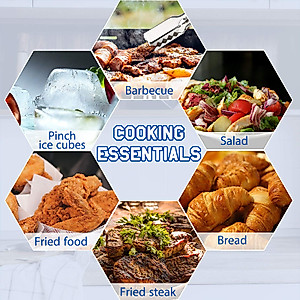 Mimorou 2 Pieces 6.2 inch Stainless Steel Ice Tongs for Ice Bucket Ice Cube Serving Tongs with Teeth for Cocktails Whiskeys Kitchen Food Serving