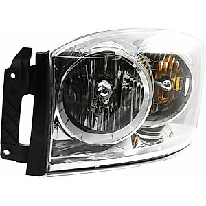 Hyiccoes Headlight Halogen Bulb Driver Side Clear Lens Chrome Interior Lens W/Bulb Headlamp 68003125AD-PFM 9591936 CH2502180