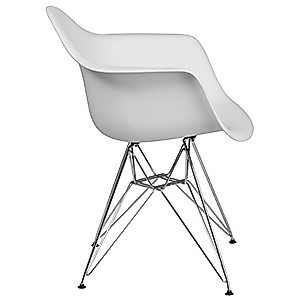 Flash Furniture Alonza Series White Plastic Chair with Chrome Base