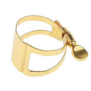 Jiayouy Brass Sax Ligature Tenor Saxophone Mouthpiece Ligature Fastener - Gold Plated