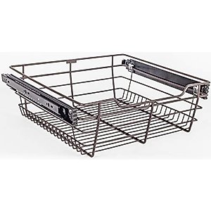 Dark Bronze Closet Pullout Basket 14"D x 17"W x 6"H