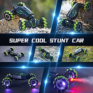 TADOZIC 4WD Remote Control Gesture Sensor Car,Hand Controlled RC Stunt Car,Double-Sided Vehicle 360° Rotation with Light and Music Spray, Watch Toy Cars for Boys & Girls Birthday