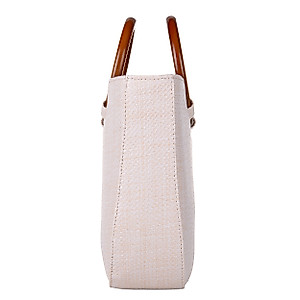 QZUnique Women's Summer Straw Shoulder Bag Lining Handbag Big Capacity Handmade Rattan Handwoven Tote Bag Purse