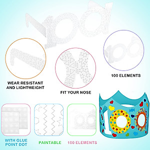 Civaner 48 Pieces 100th Day of School Decorations Kit Includes 24 Glasses and 24 Crowns 100th Day of School Celebration for Kids Project Students Personalize Show School Spirit