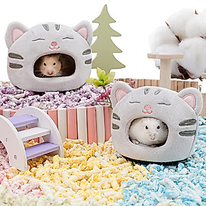 Rat Hamster Warm Bed House Cushion Hamster Bed Hamster Accessories Hamster Hideout Hamster Cotton Nest Winter Warm Mushroom House Small Pet Golden Bear Honey Bag Gliding Supplies Plush