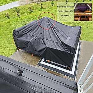 Patio Furniture Cover,210D Outdoor Bench Covers,Waterproof Rectangular Outdoor Table Cover ,Patio Seat Cover Anti-Ultraviolet General Purpose Patio Furniture Covers Table and Chairs