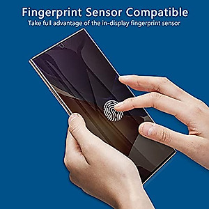 LYWHL [2+2 Pack] for Samsung Note 20 Ultra Privacy Screen Protector, [Support Fingerprint ID] Anti-Spy Black Full Adhesive Flexible Film + Camera Lens Glass Protector for Galaxy Note 20 Ultra